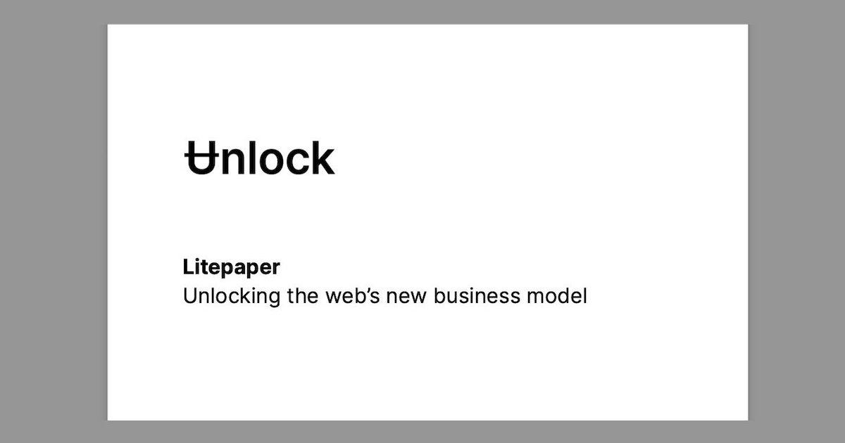 Litepaper | Unlock Protocol